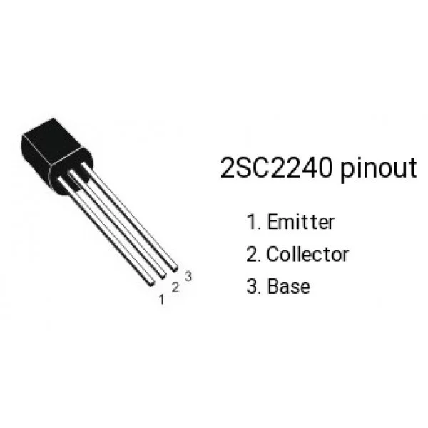 Transistor Bipolar NPN C2240, 120V 100mA, 300mW, 100MHz, TO-92 ...