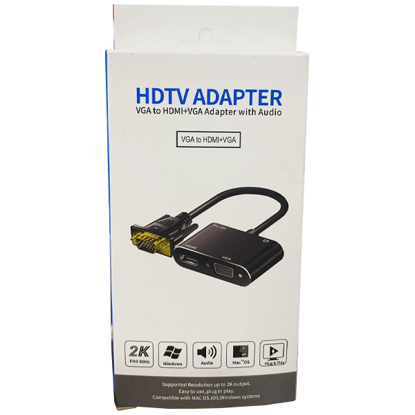 Adaptador VGA Macho a VGA Hembra y HDMI 2K - ELECTRÓNICA GUATEMALA OXDEA